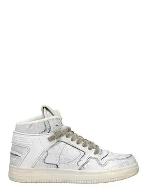 Philippe Model Textured High-top Sneakers - White