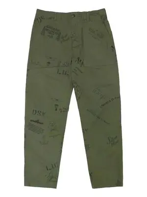 Engineered Garments Fatigue Graffiti-print Trousers - Green