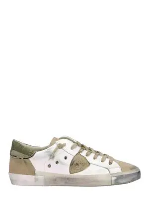 Philippe Model Camouflage-panel Leather Sneakers - Neutrals