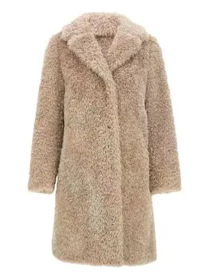 Herno Buttoned Faux-fur Coat - Neutrals