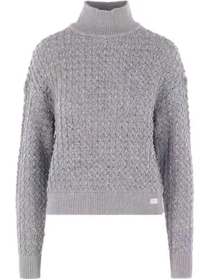 Elisabetta Franchi Sequin-embellished High-neck Sweater - Grey