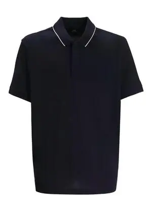 Armani Exchange Contrast-collar Polo Shirt - Blue