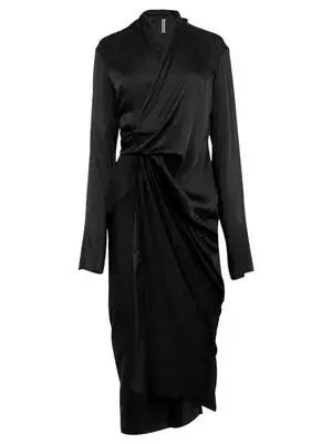 Rick Owens Wrap-effect Satin Dress - Black