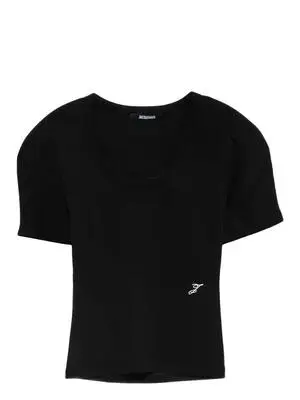 Jacquemus Espiral Scoop-neck T-shirt - Black