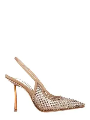 LE SILLA 100mm Embellished Slingback Sandals - Neutrals