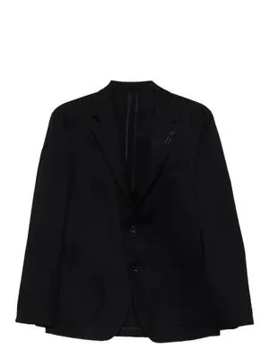 LARDINI Patch-pocket Single-breasted Blazer - Blue