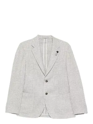 LARDINI Checked-pattern Blazer - Grey