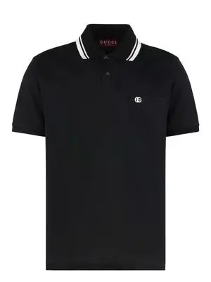 Gucci Logo-embroidered Polo Shirt - Black