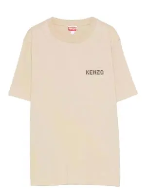 Kenzo Logo-detail Cotton Top - Neutrals