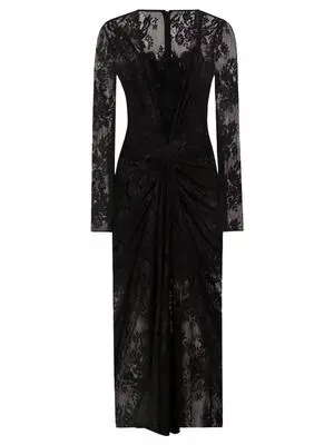 knee length dresses for ladies Dolce & Gabbana - Long Sleeve Black Dress with Side Slit main image 0