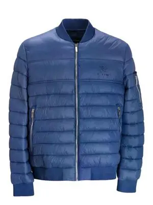 Karl Lagerfeld Quilted Bomber Jacket - Blue