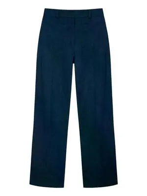 Isolda Pocket Detail Straight Trousers - Blue