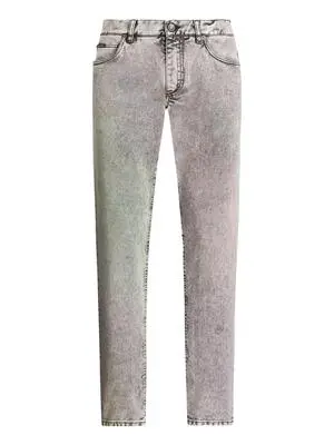 Dolce & Gabbana Acid-wash Five-pocket Jeans - Grey