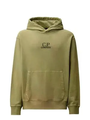 C.P. COMPANY Logo-embroidered Hoodie - Green