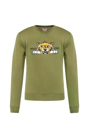 Kenzo Tiger-print Crew Neck Sweatshirt - Green
