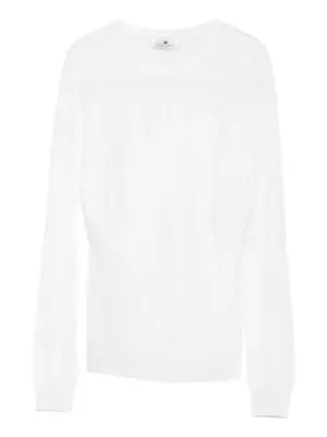 Elisabetta Franchi Long-sleeve Ribbed Sweater - White