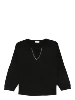 Liu Jo Embellished V-neck Blouse - Black