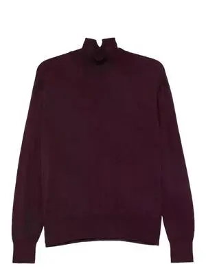 Another Tomorrow Turtleneck Wool Sweater - Purple