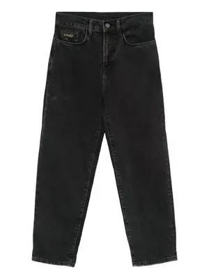 Liu Jo Straight-leg Jeans With Logo Plaque - Black