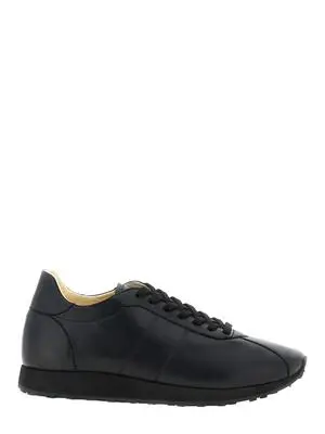 THE ROW Lace-up Leather Sneakers - Black