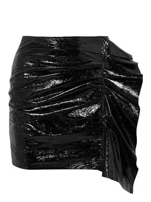 ISABEL MARANT Cracked Patent-Leather Mini Skirt