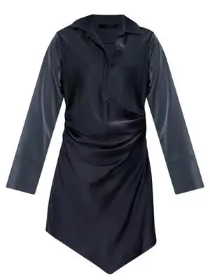 ALLSAINTS Tira Draped Mini Shirt Dress - Blue