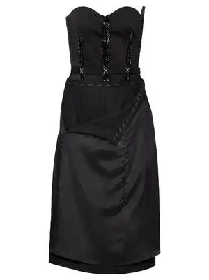MAISON MARGIELA Strapless Midi Dress - Black