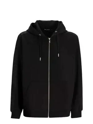 Karl Lagerfeld Logo-sleeve Zip-up Hoodie - Black