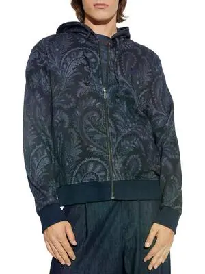 Etro Paisley-print Zip-up Hoodie - Blue