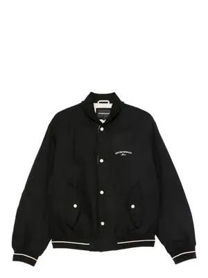 Emporio Armani Logo-embroidered Bomber Jacket - Black
