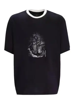 Armani Exchange Anchor-print Cotton T-shirt - Black