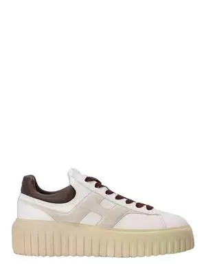 Hogan H-Stripes Leather Platform Sneakers White