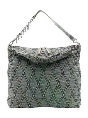 DIESEL Quilted Chain-embellished Shoulder Bag - Blue