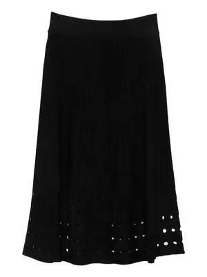 Dkny Crepe Midi Skirt - Black