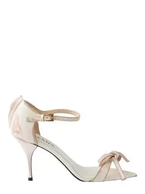 Prada Bow Leather Sandals - Neutrals