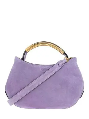 Moschino Curved Suede Tote Bag - Purple