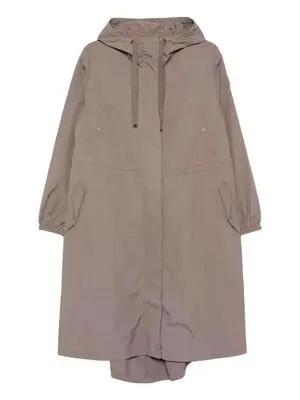 Kenzo Hooded Button-fastening Coat - Brown