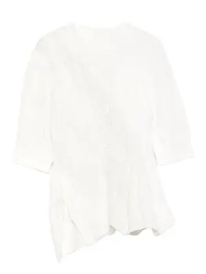 Sacai Cable-knit Flared Top - White