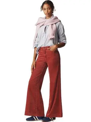 PILCRO The Robbie Corduroy High-rise Flare Jeans - Rose
