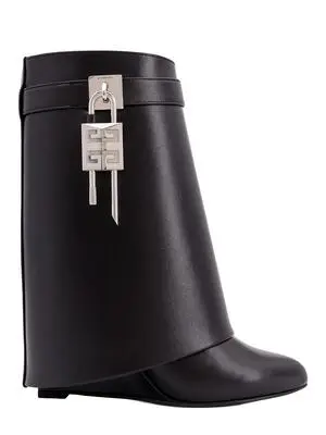 Givenchy Sharklock Leather Ankle Boots - Black