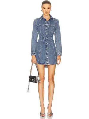 Fleur Du Mal Denim Shirt Dress - Acid Blue Denim