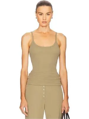 LESET Pointelle Classic Tank Top - Cypress