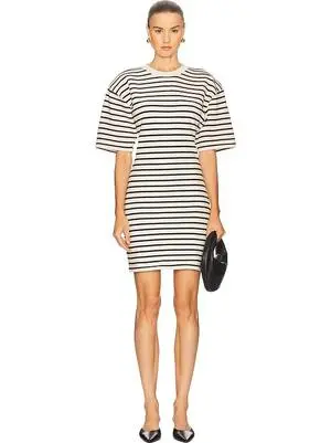ANINE BING Mona Knit Dress - Black Stripe French Terry
