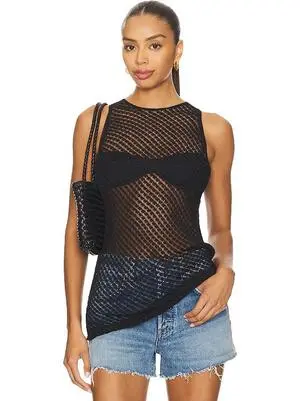 EAVES X Coco Calder Crochet Tank - Black