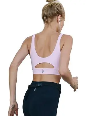 Free People Win Win Scoop Neck Sports Bra Powder Pink