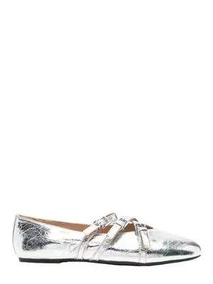 Michael Kors Buckle-strap Ballet Flats - Silver