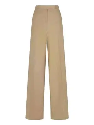 Max Mara Cotton High-waist Trousers - Neutrals