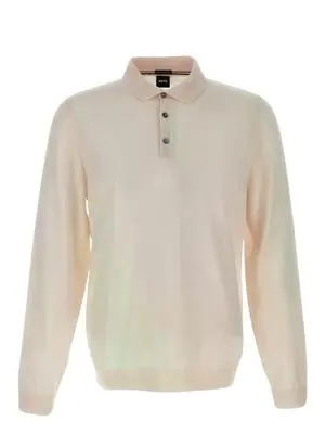 BOSS Long-sleeve Three-button Polo Shirt - 131 White