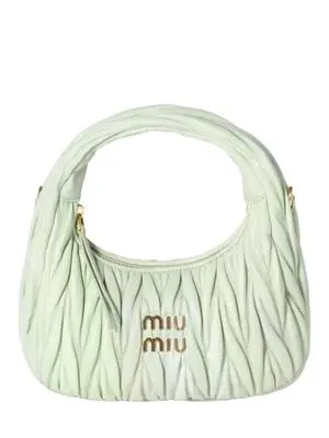 Miu Miu Small Wander Leather Shoulder Bag - Green