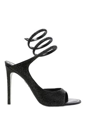 Rene Caovilla 105mm Crystal-embellished Spiral Sandals - Black